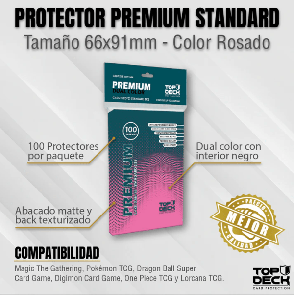 Protectores Premium | TOPDECK Standard 66x91mm color Rosa – Dyskeu