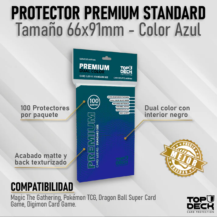 Protectores Premium | TOPDECK Standard 66x91mm color Azul – Dyskeu